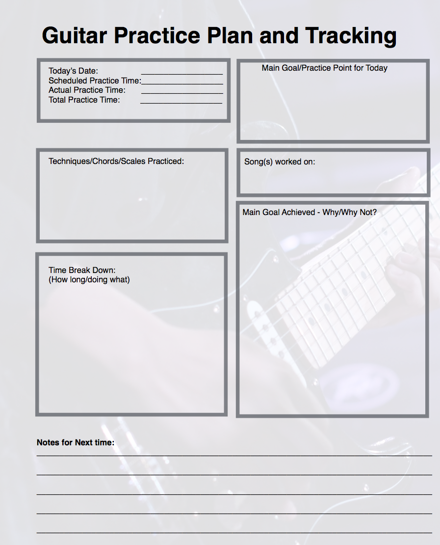 Guitar Practice Journal/Log – guitardojo